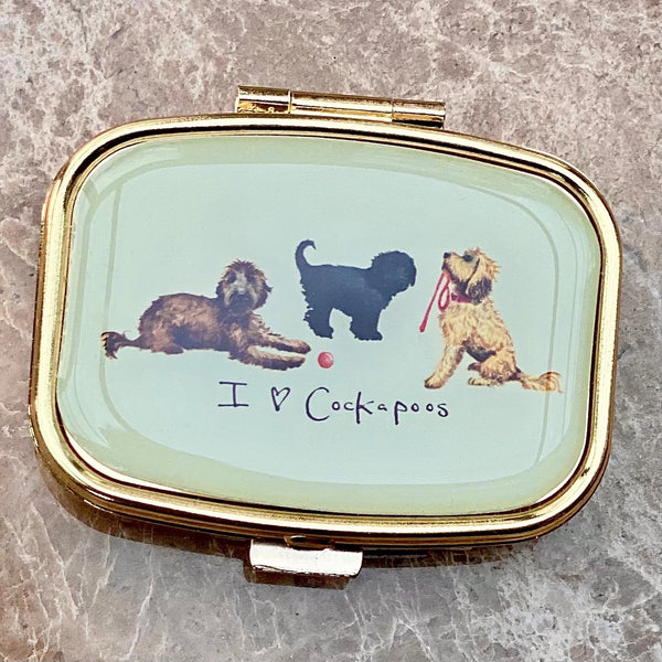 I (Heart) Cockapoos Pillbox - At home in the country